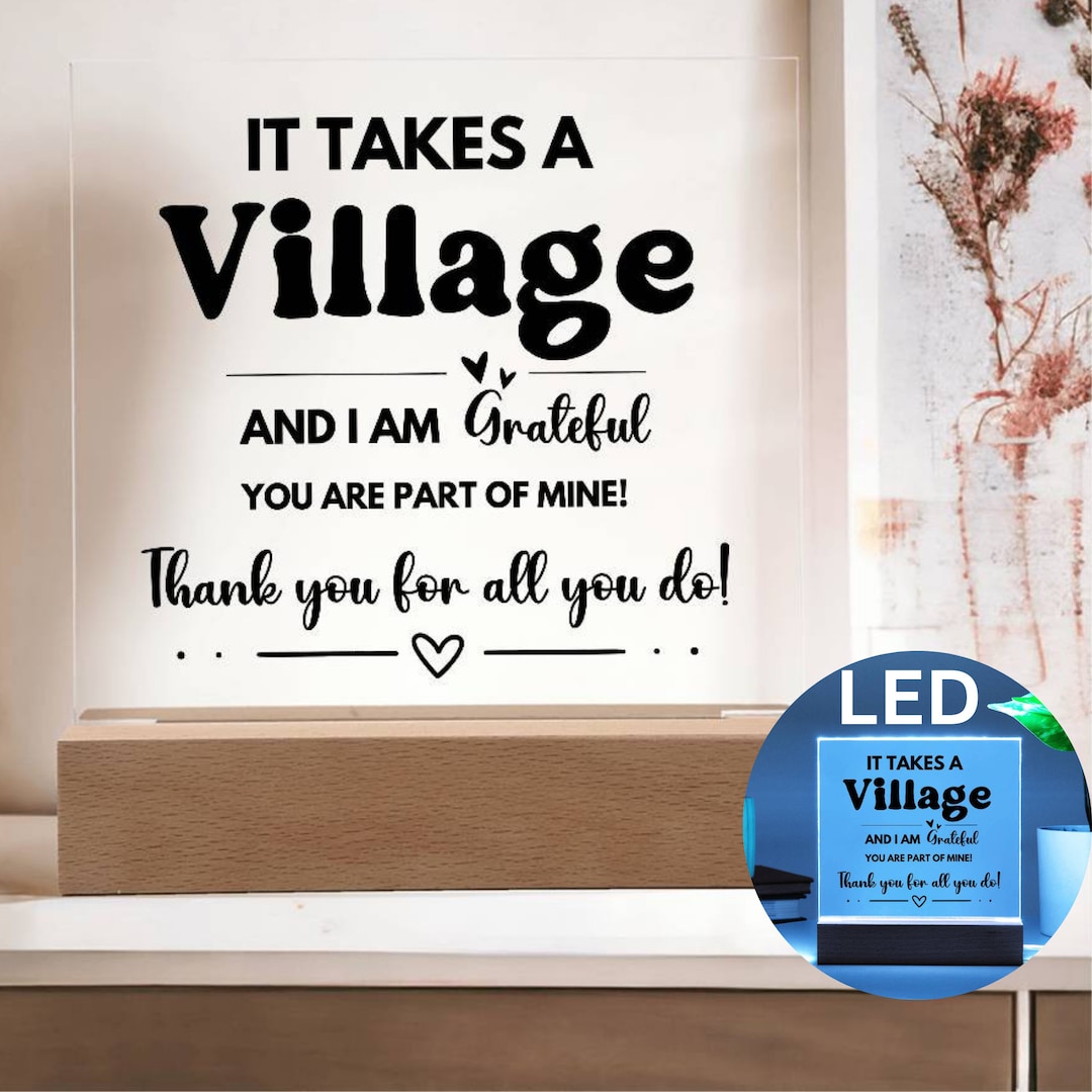 It Takes A Village Thank You Gift, Thank You Card Plaque, Appreciation ...