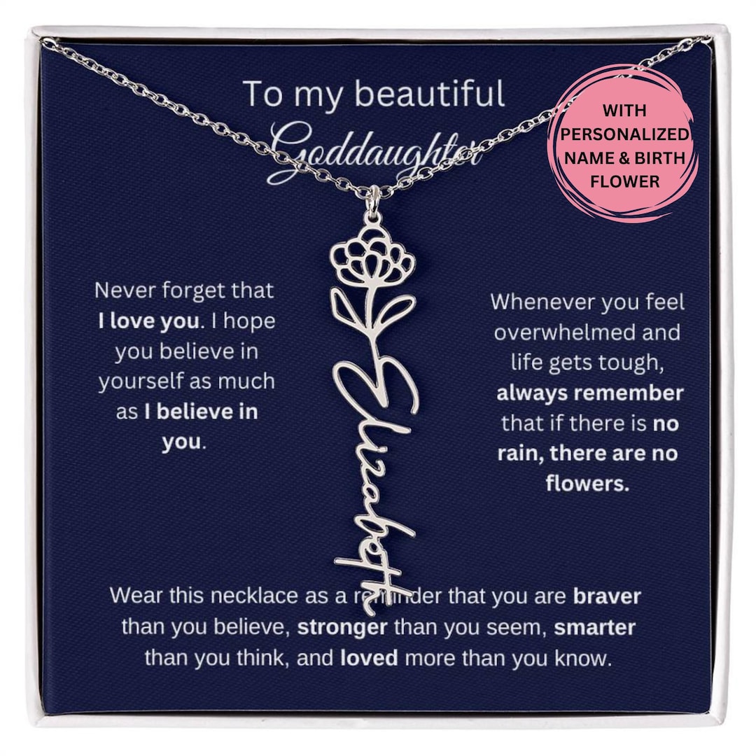 Name Necklace Gift for Goddaughter, Goddaughter Birthday Gifts ...