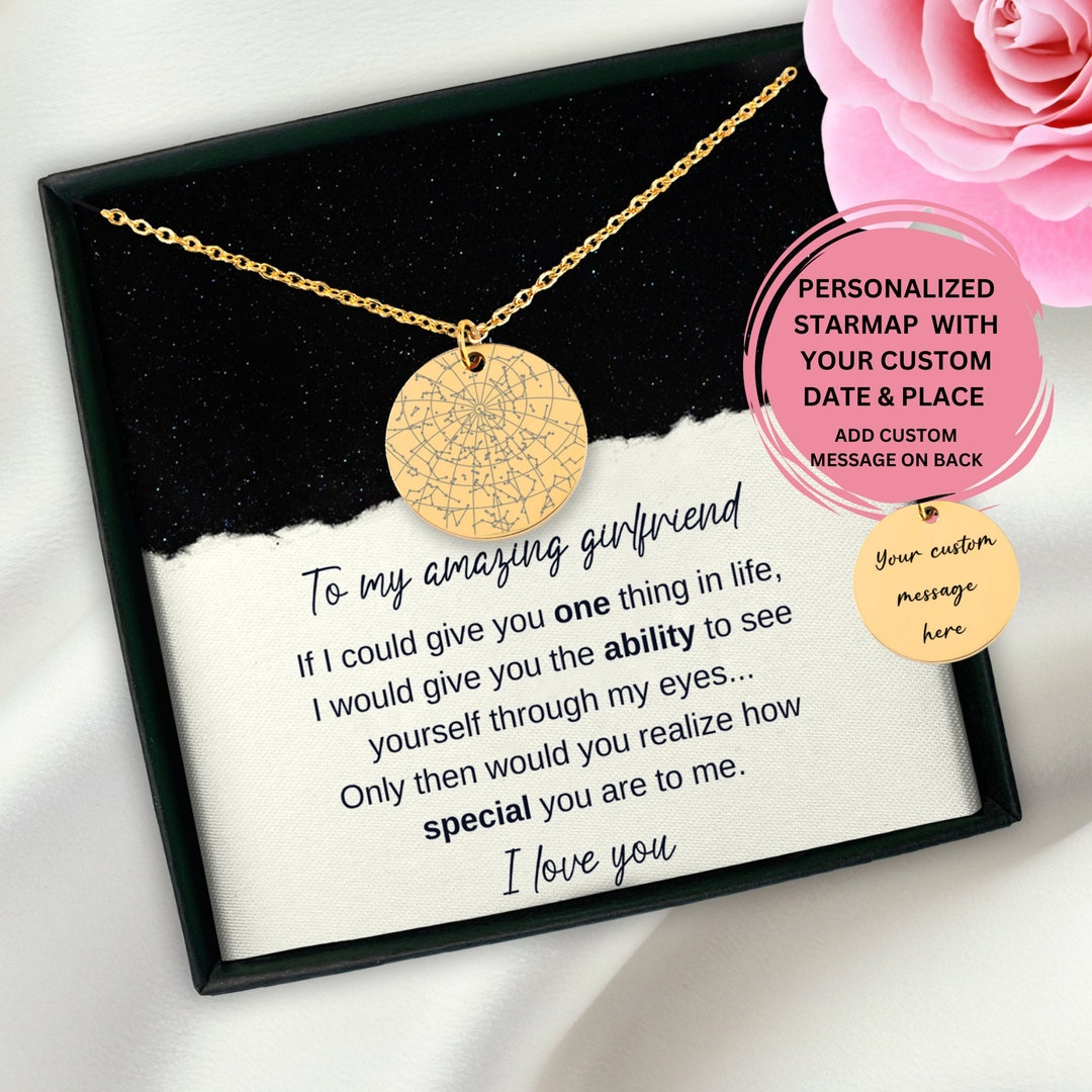 To My Girlfriend Necklace, Star Map Custom Date Jewelry, Girlfriend ...