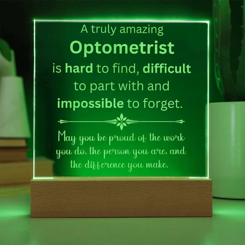 Optometrist Thank You, Optometrist Leaving Retirement Gift, Optometrist ...