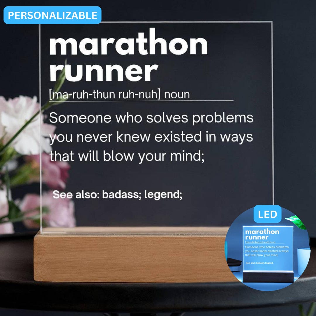 Marathon Gift Acrylic Plaque, Marathon Runner Gift, Funny Gifts for ...