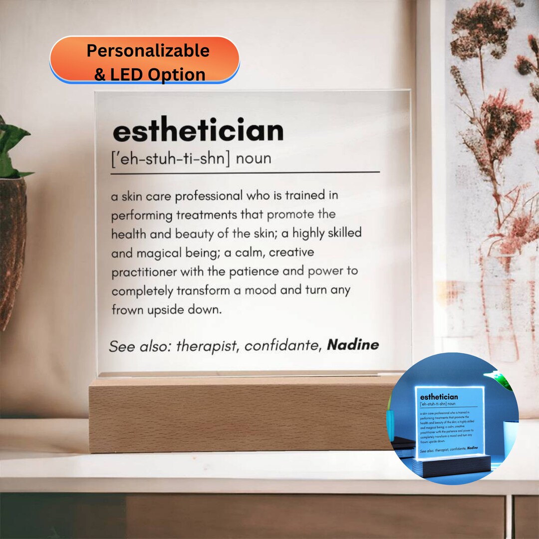 Esthetician Definition Plaque, Personalized Esthetician Gift ...