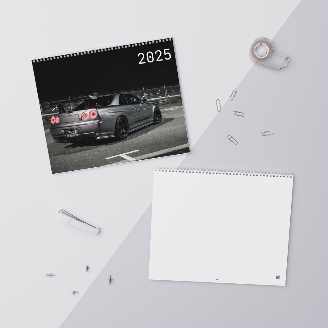 Sports Cars Calendar, Skyline R34, Nissan Calendar, Nissan GTR Wall Art ...