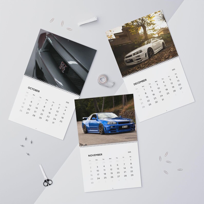 Sports Cars Calendar, Skyline R34, Nissan Calendar, Nissan GTR Wall Art ...
