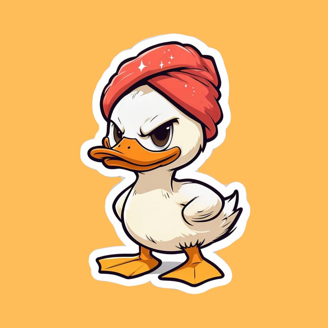 Sassy Duck Sticker, Funny Sticker, Animal Sticker - Etsy