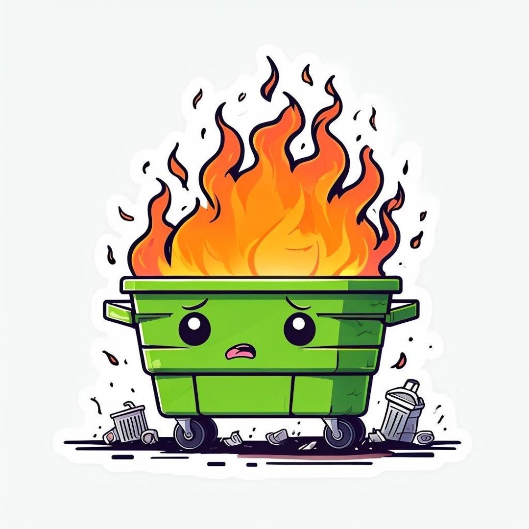 Dumpster Fire Sticker, Funny Sticker, Sticker - Etsy