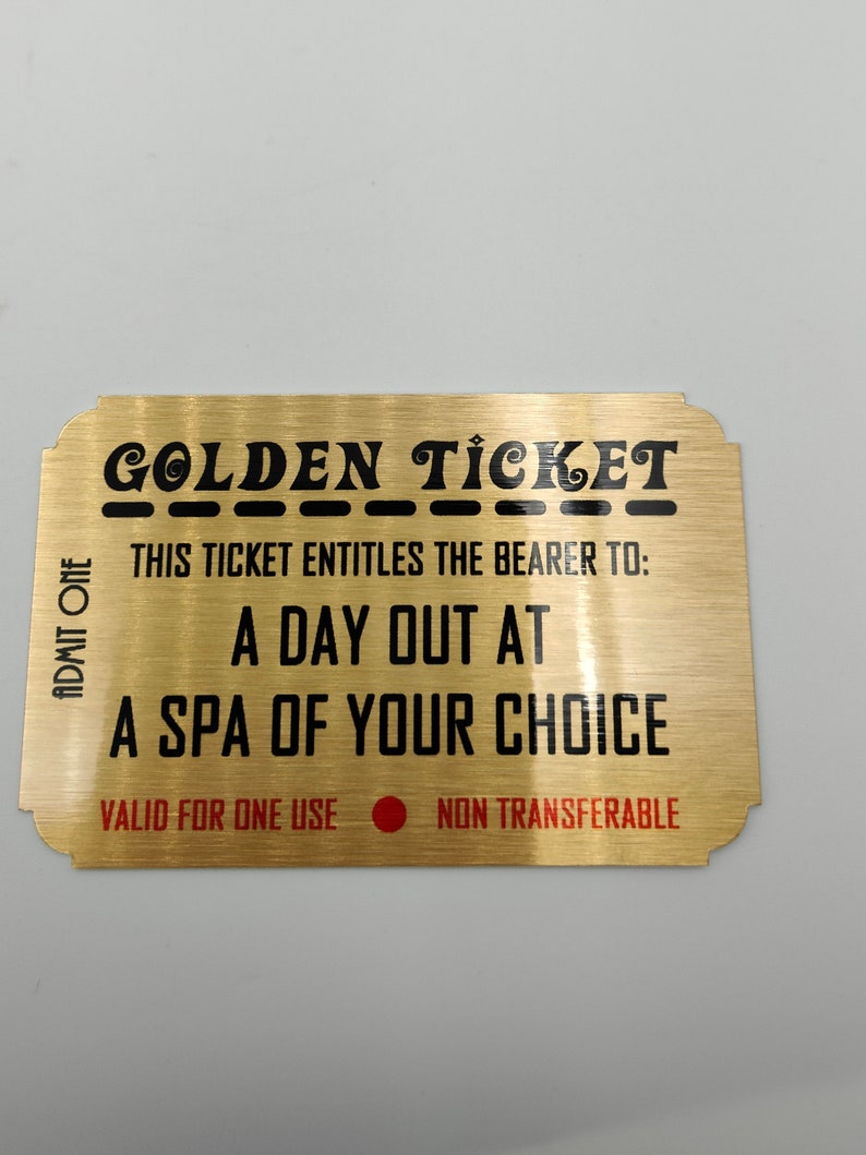 Metal Golden Ticket, Gift Card, Custom Present, Secret Santa, Stocking ...
