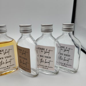 50ml Miniature Flask Glass Bottles, Take A Shot We Tied the Knot ...