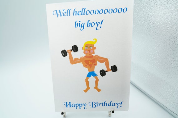 Hello Big Boy A6/A5 Birthday Greetings Card High Quality Print | Etsy