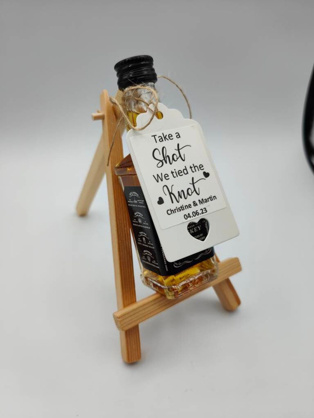 We Tied the Knot Take A Shot Wedding Favour Tags, Personalised, Custom ...