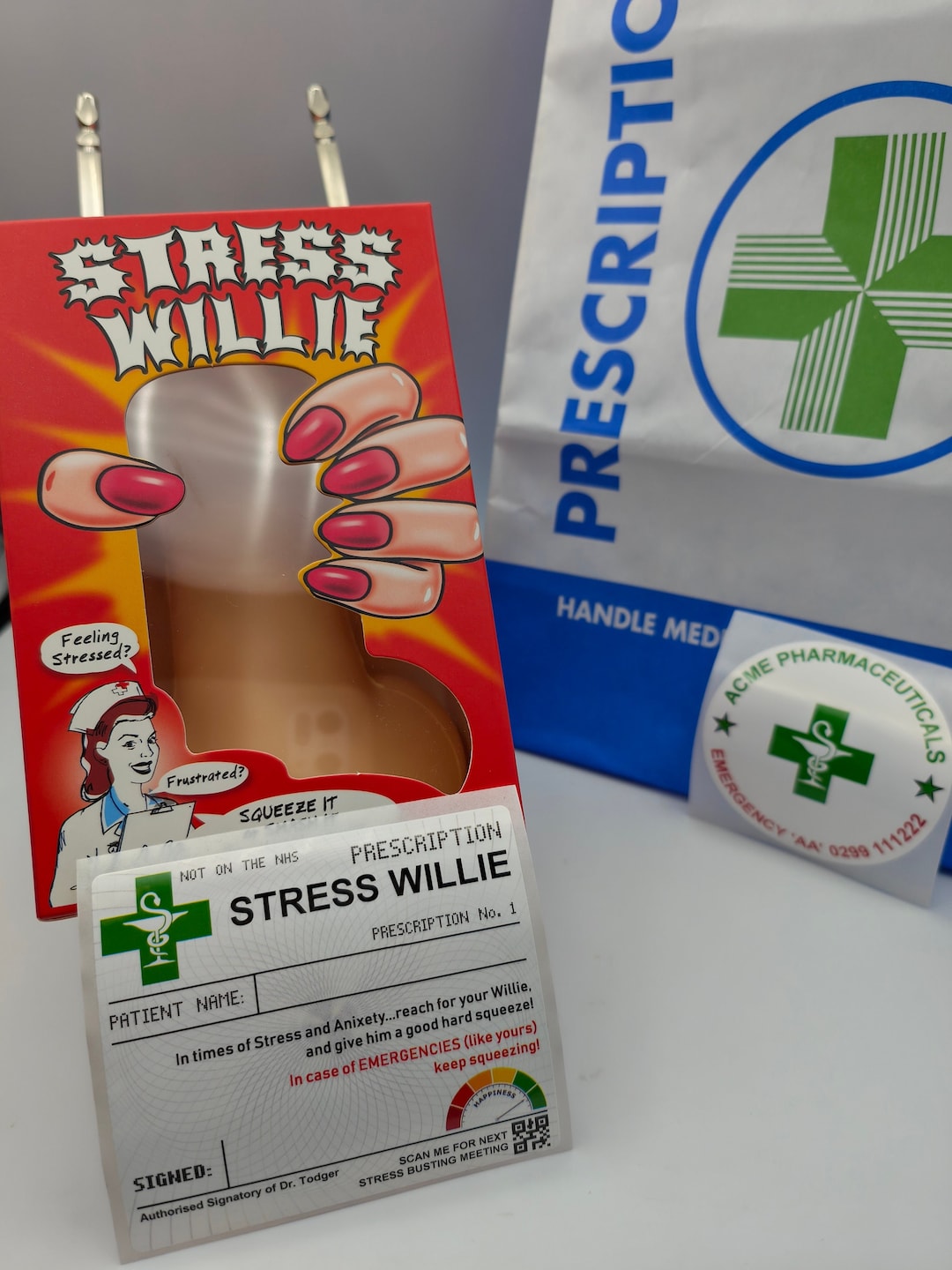 Prescription Stress Willie, Stress Relief, Stocking Fillers, Novelty ...