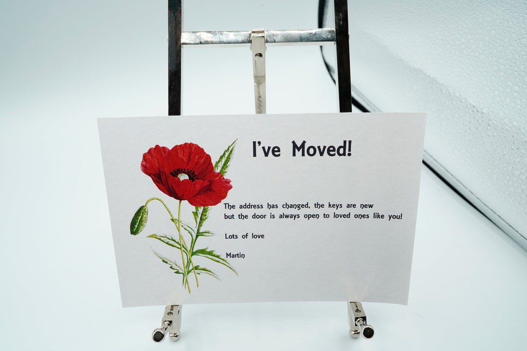 I / We Have Moved Moving House Flat Flower Postcard A6 High Quality ...