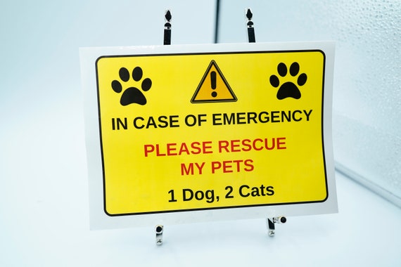 2 A5 Save My Pets Clear Window Sign Calcomanías de advertencia - Etsy ...
