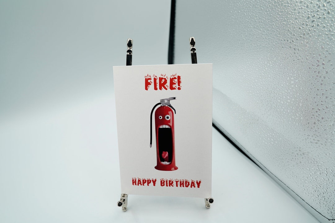 Fire Extinguisher Fire! A6/A5 Birthday Greetings Card High Quality ...