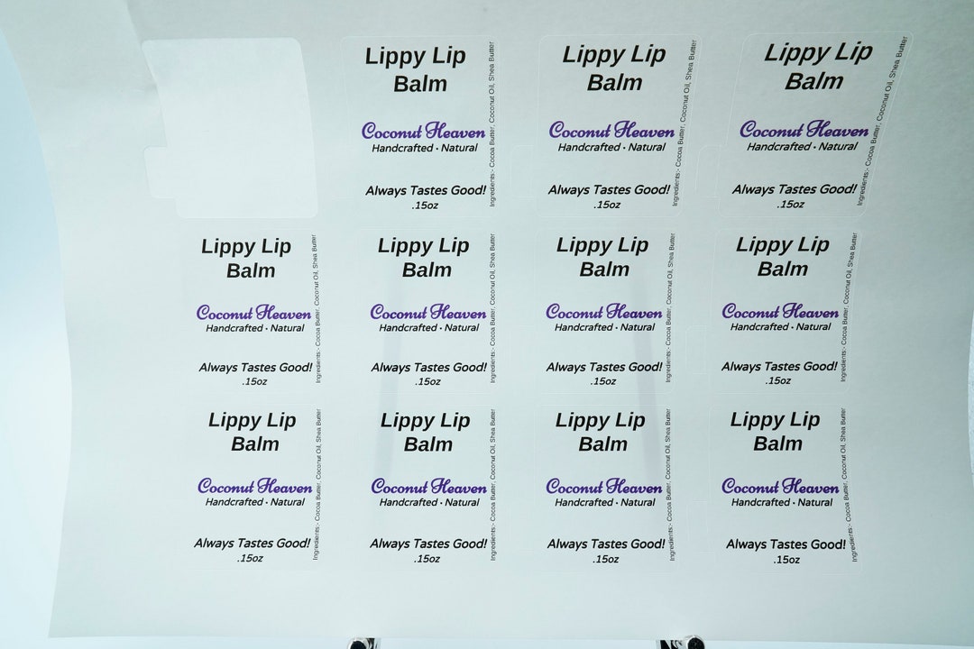 Custom Chapstick Lip Balm, Lip Gloss Labels, Gloss White Perforation ...