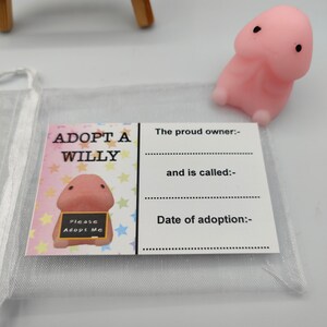 Adopt A Willy, Stress Relief Toy, Pink Peckers, Novelty, Fun, Secret ...