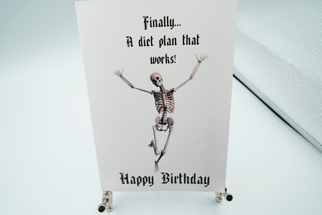 Joyous Skeleton Diet Plan A6/A5 Birthday Greetings Card High Quality ...
