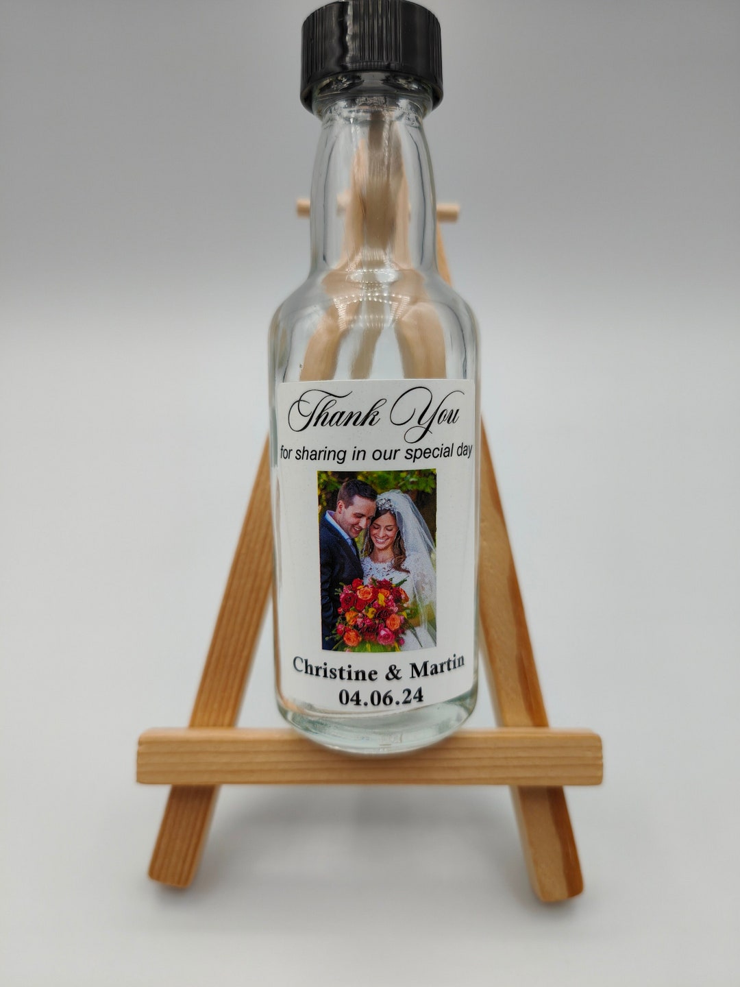 Photograph Picture Mini Alcohol, 50ml Miniature Glass Bottles, Wedding ...