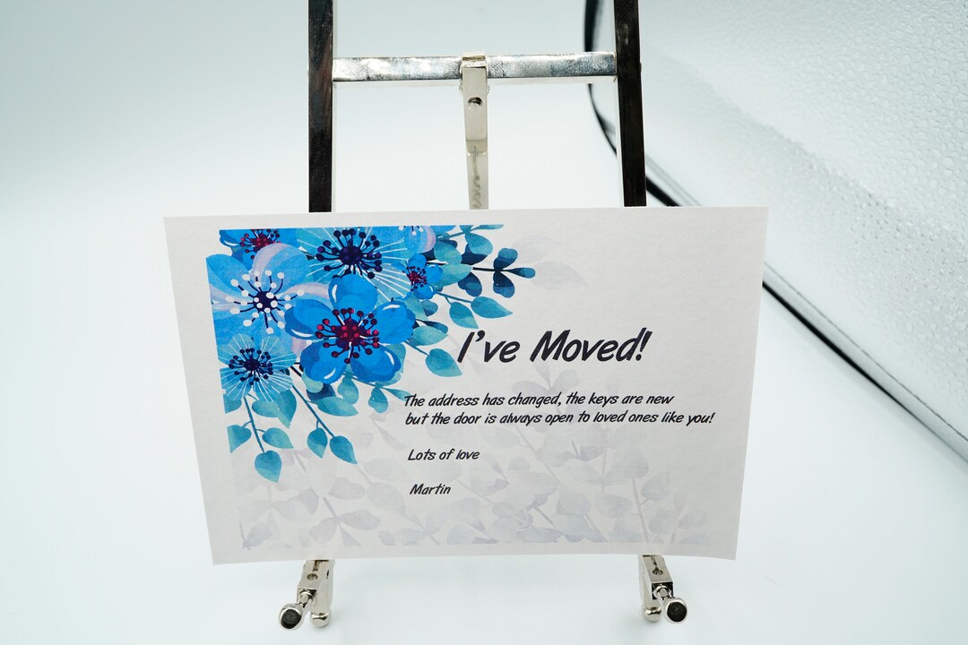 I / We Have Moved Moving House Flat Flowers Postcard A6 High Quality ...