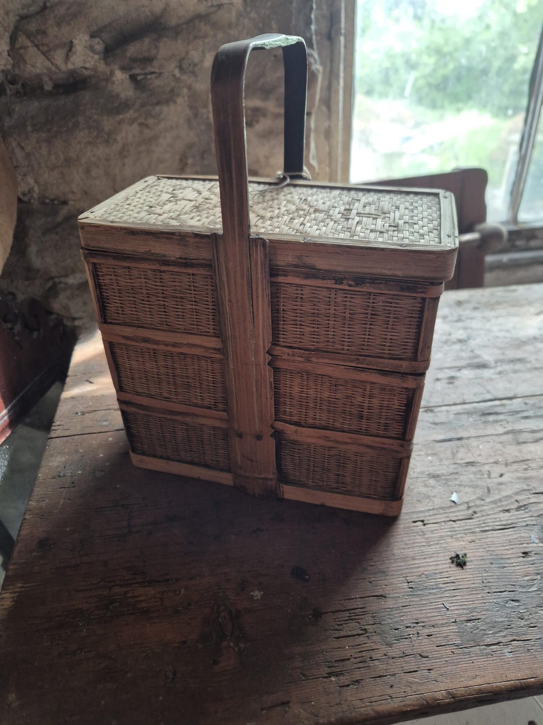 Vintage Wicker Storage Box: Wedding Keepsake Trinket - Etsy