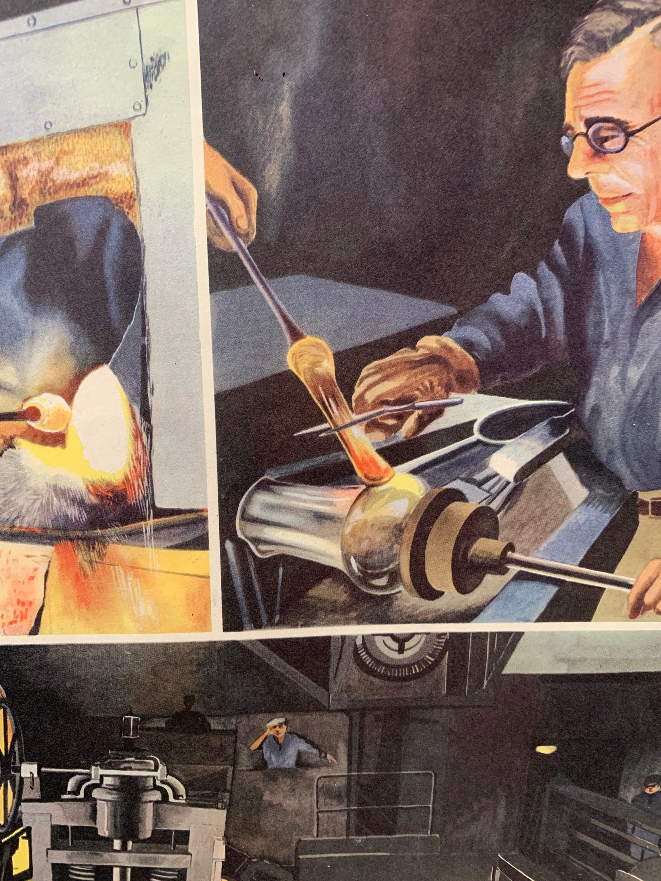 Vintage School Poster, Retro School Poster, Making Glass Poster ...