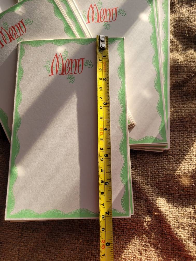 Vintage Menu Cards, Retro Menu, Green Menu Cards, Blank Menu Cards - Etsy