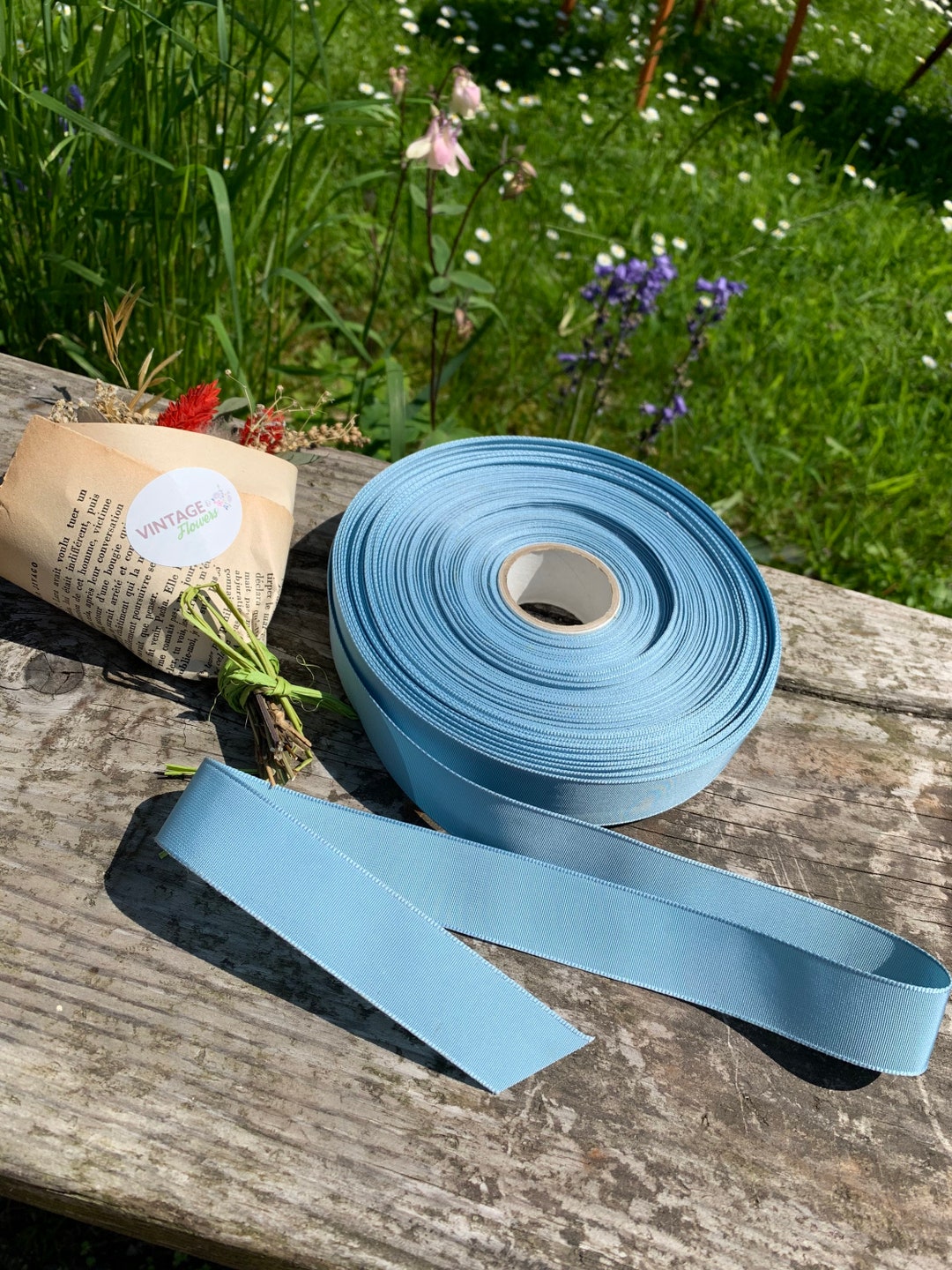 Vintage Baby Blue Ribbon - 2 Meter Minimum - Etsy