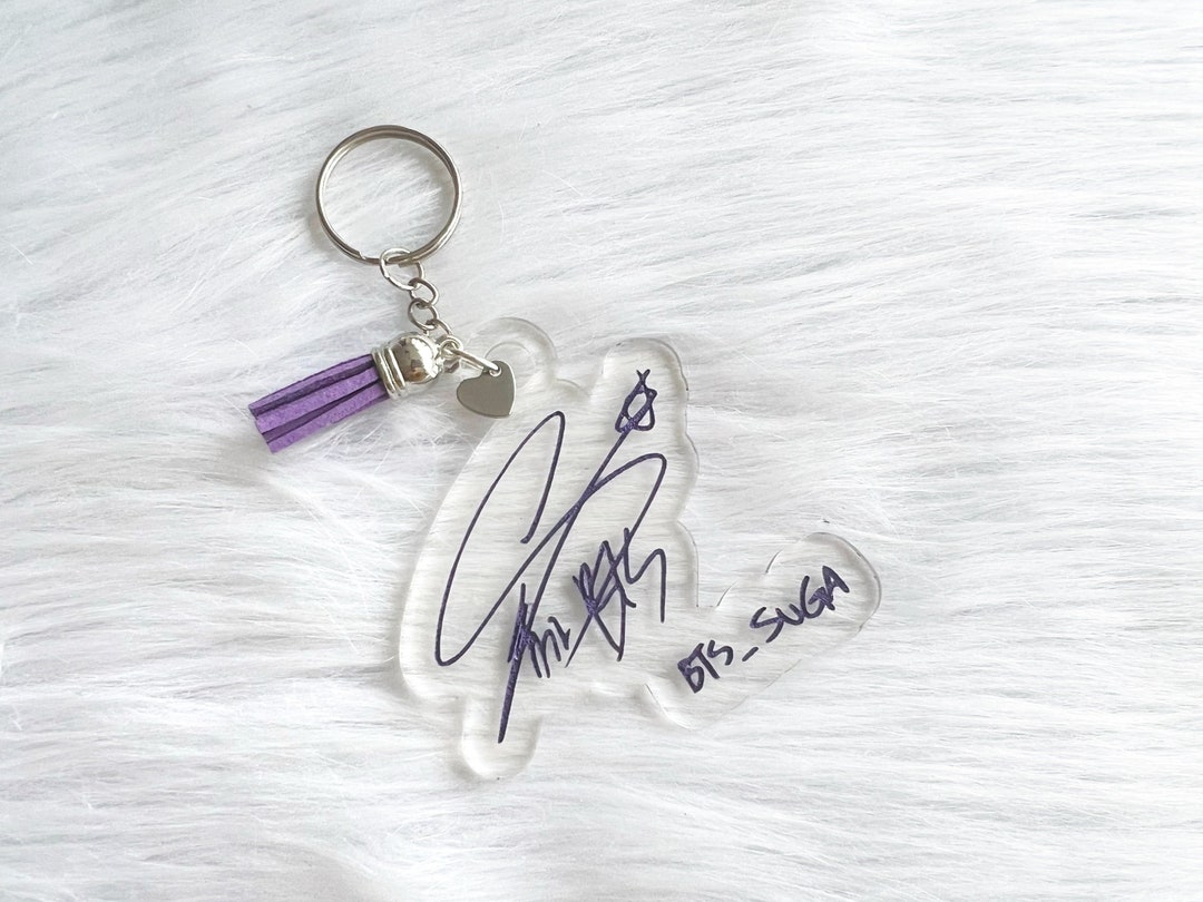 BTS Suga Autograph Keychain, Agust D Keychain, BTS Keychain Acrylic ...