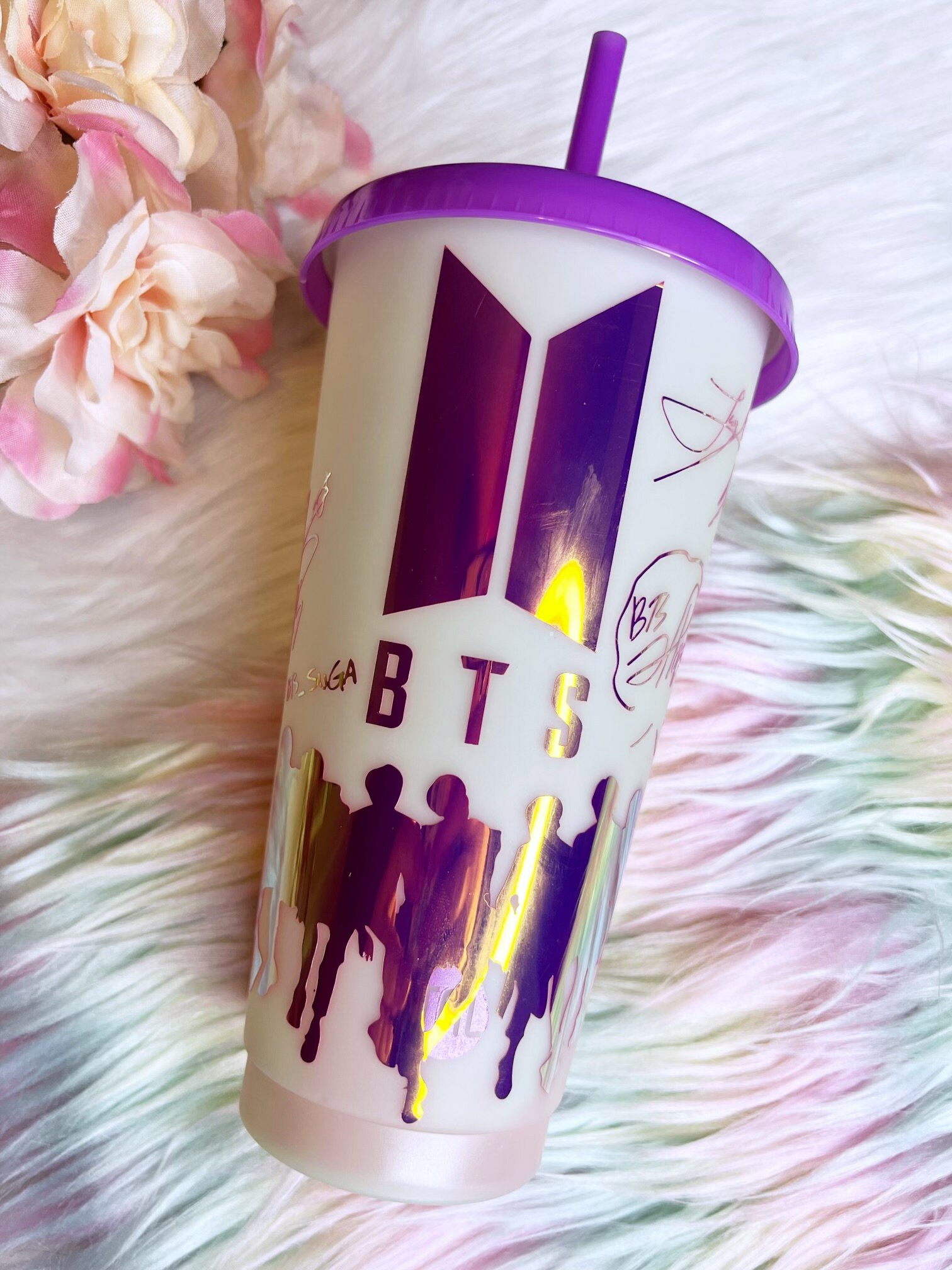 BTS Color-changing Cold Drink Cup BTS Cold Cup BTS Autograph | Etsy