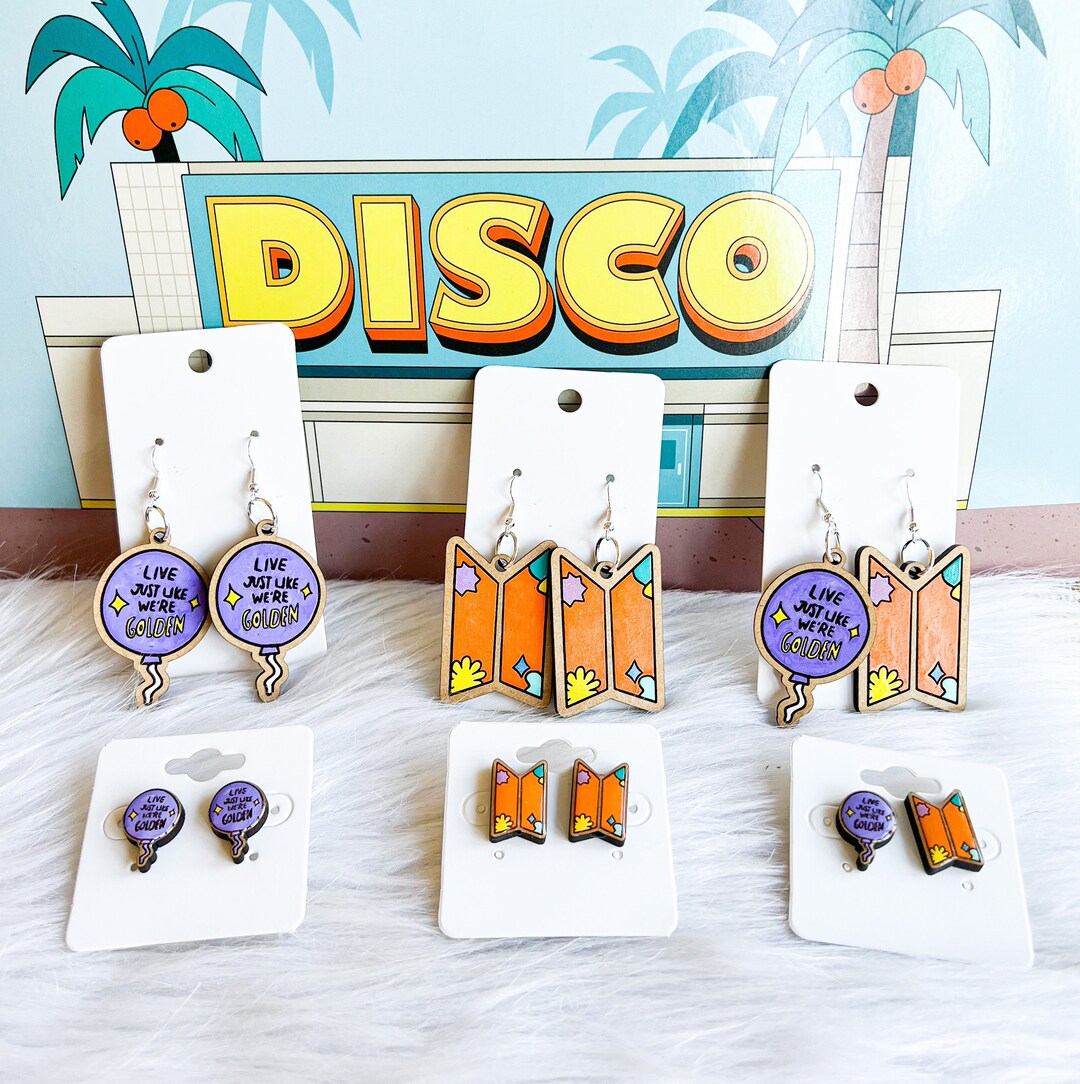 BTS Permission to Dance Dangle and Stud Earrings, BTS Earrings, BTS ...