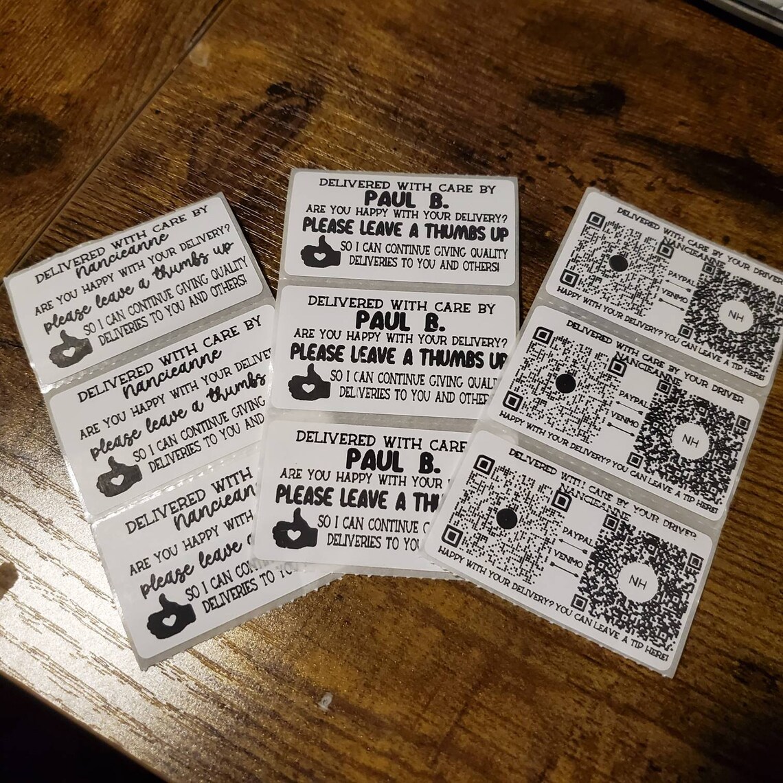 Scan to Tip QR Code Happy With Delivery Sticker Uber Eats - Etsy