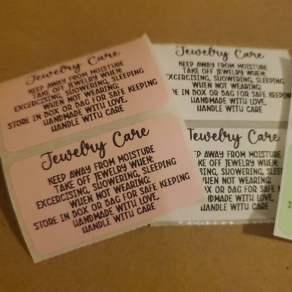 Jewelry Care Stickers Small Business Jewelry Packaging | Etsy