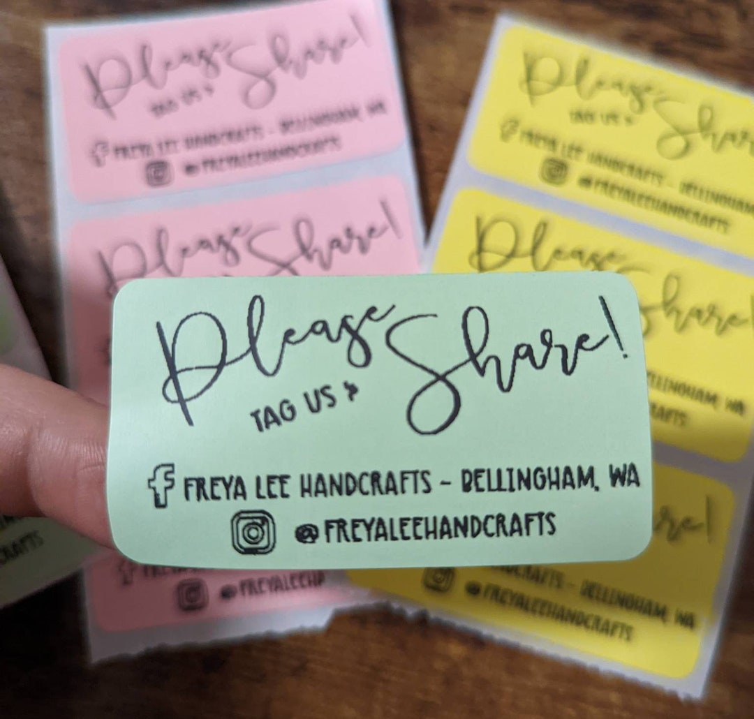 Social Media Tag and Share Stickers Contact, Small Business, Networking ...