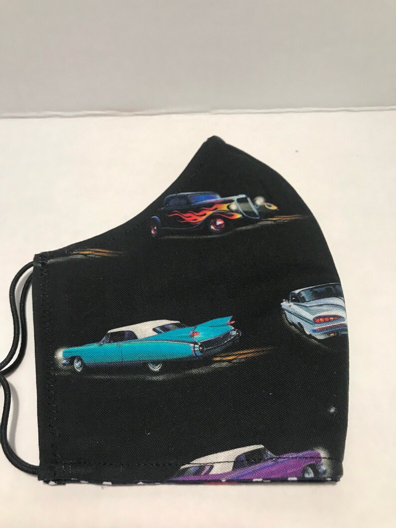 Adult Dust Style Face Mask With Small Classic, Muscle and Hot Rods on ...