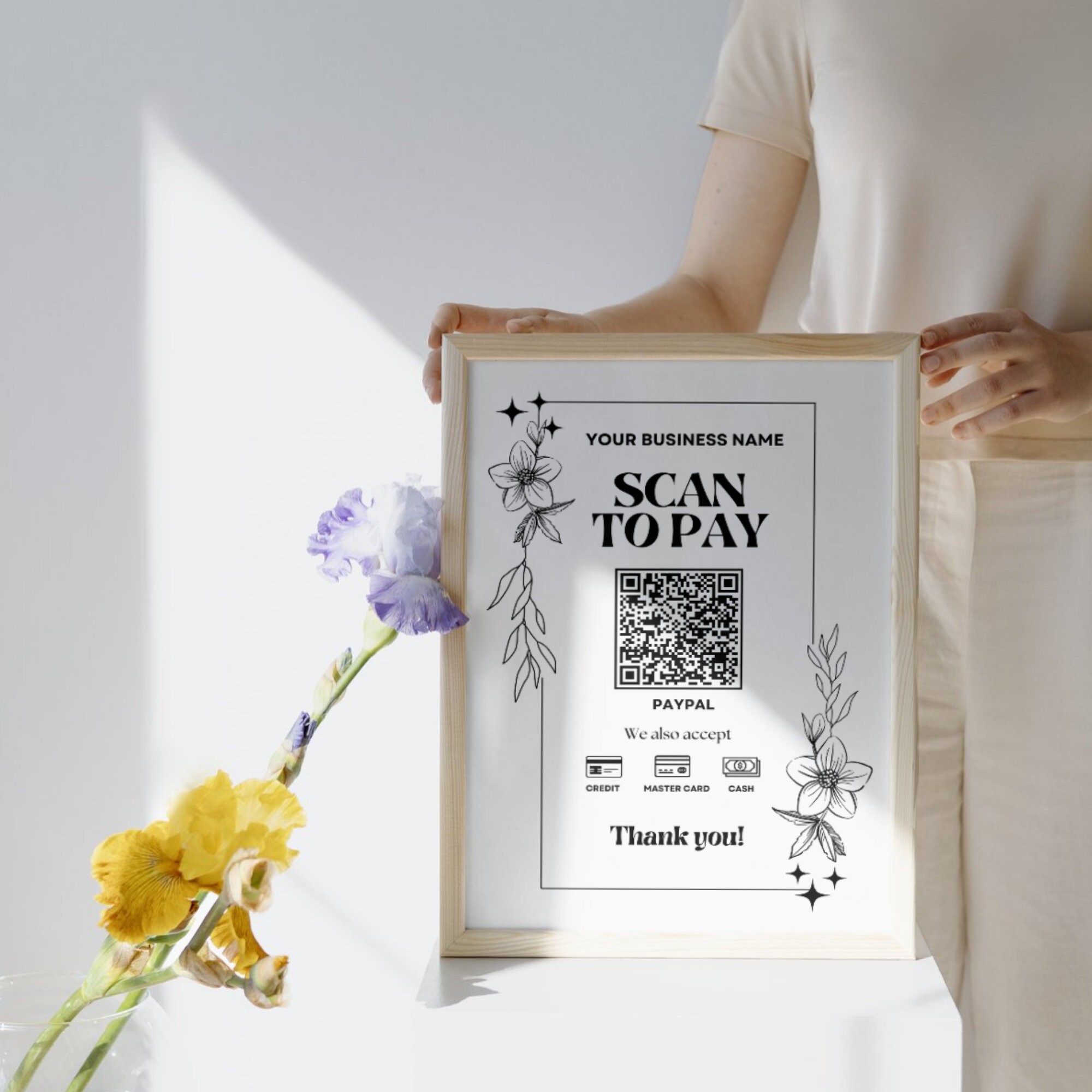 Aesthetic Payment QR Code Template | Customize & Print | Printable ...