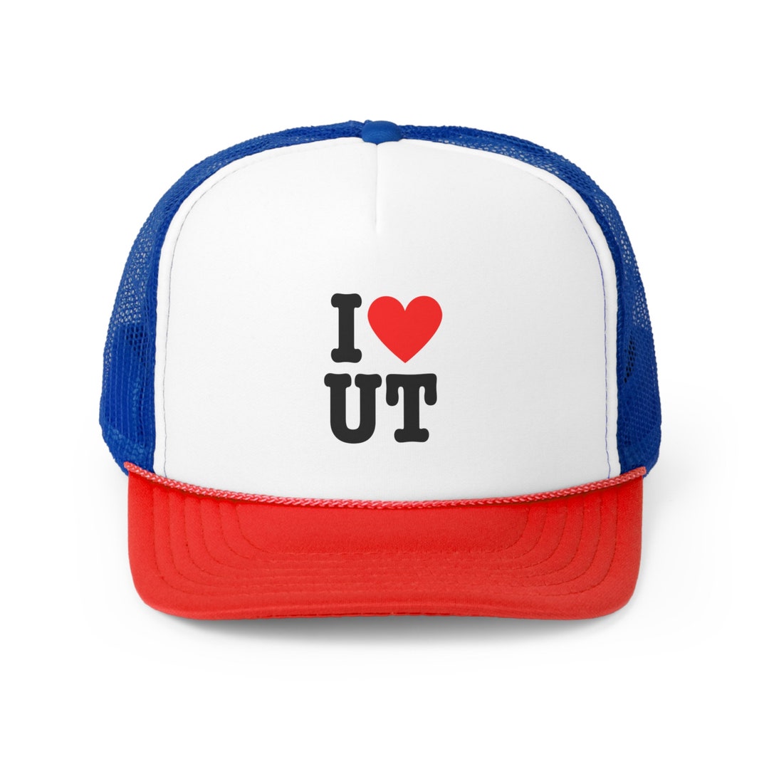 I Love Utah Hat, I Heart UT Hat, Retro Trucker Cap, Snapback Hat, Mesh ...