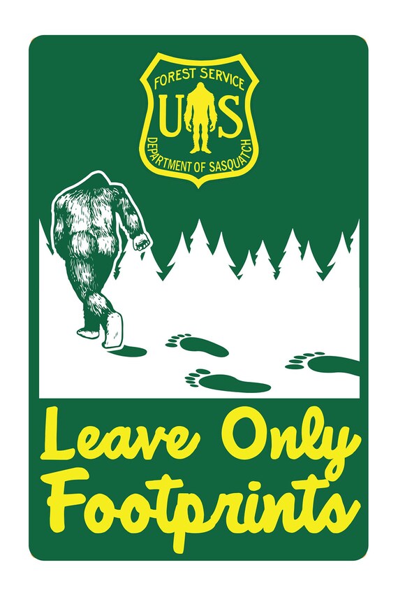 Leave Only Footprints Bigfoot Vinyl Sticker - Etsy
