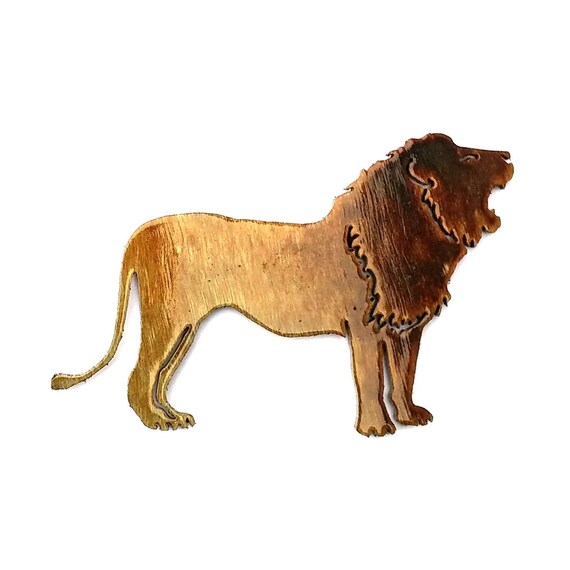 Lion Magnet version 2 Nature Art Animal Gift Made in the - Etsy