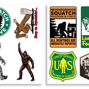 2-pack Sticker Sheets With 8 Fun and Unique Bigfoot Sasquatch ...