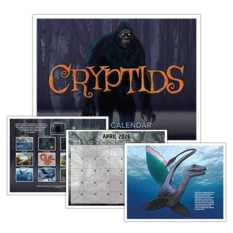 2026 Bigfoot Calendar, Sasquatch, Cryptid Creatures, Paranormal Monster ...