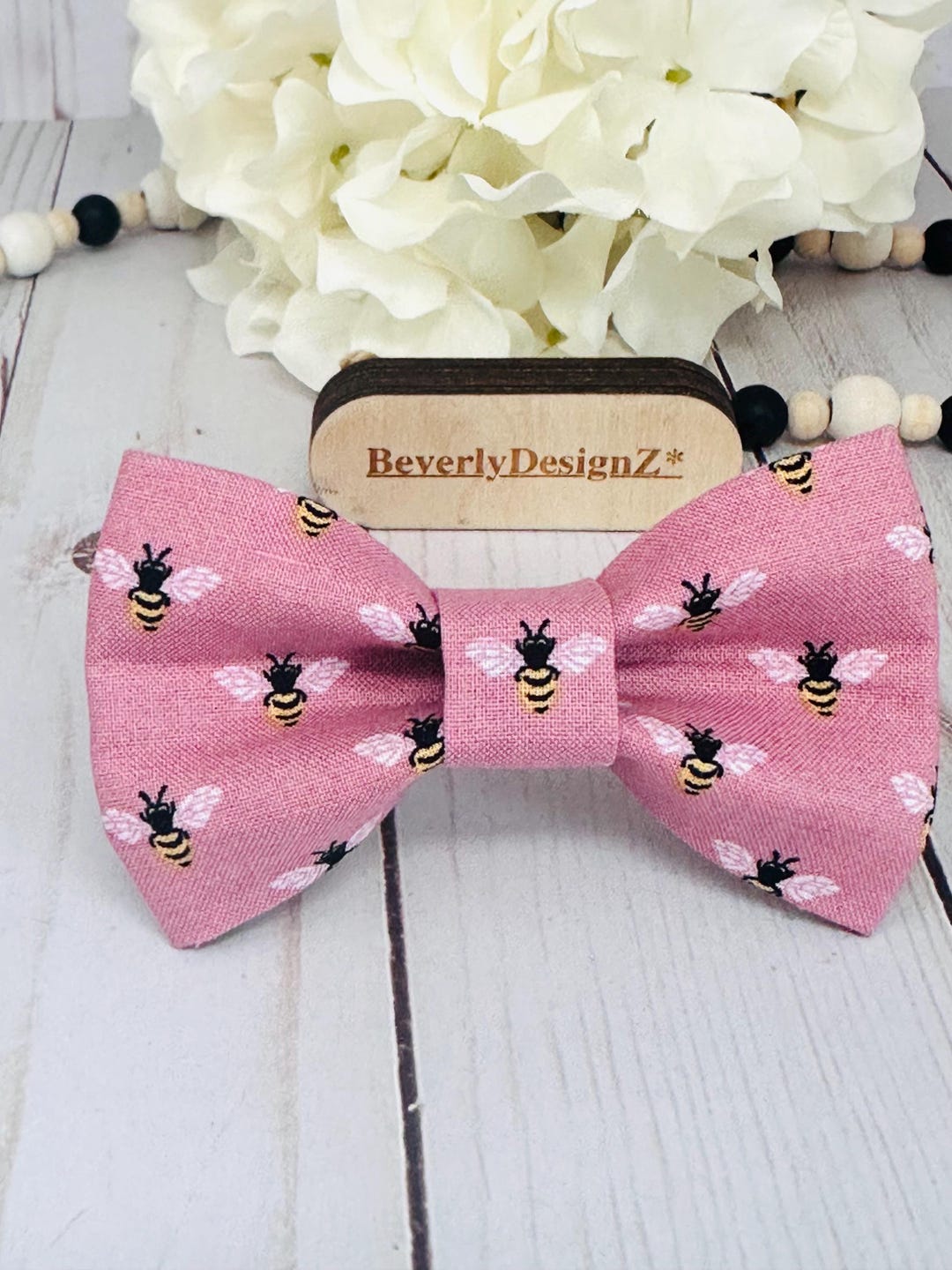 Bowtie for Dogs, Bees on Mauve Dog Accessory, Puppy Gift, Bees Dog ...