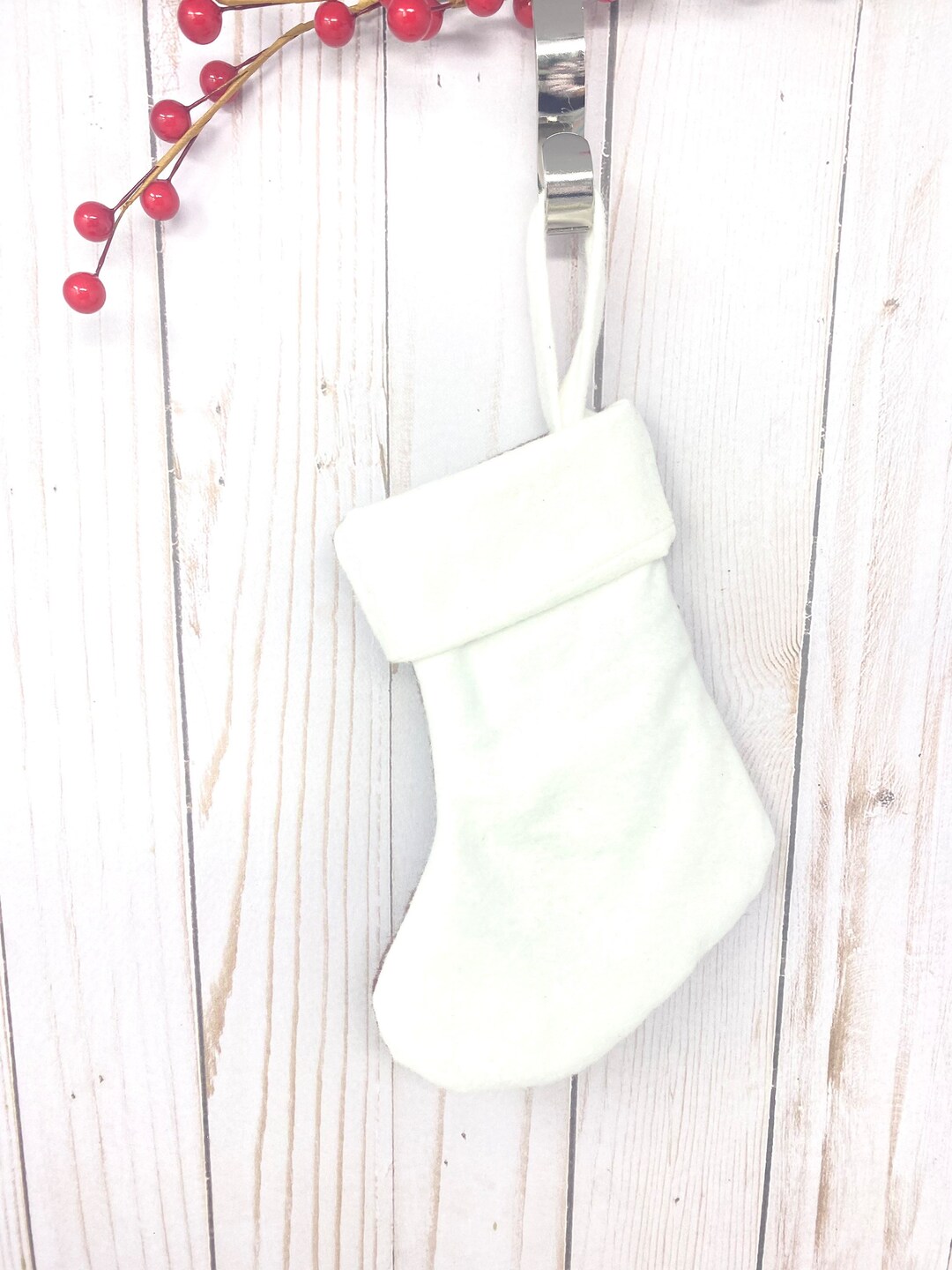 Mini Christmas Stocking, Minimalist Stocking, Neutral White or Brown ...