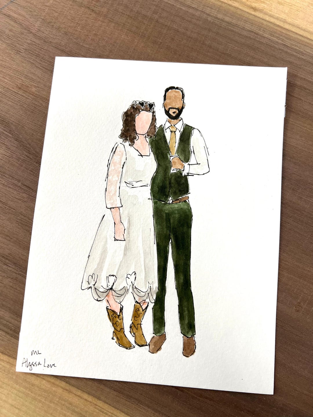 Custom Watercolor Portrait From Photo, Wedding Guest Illustration - Etsy