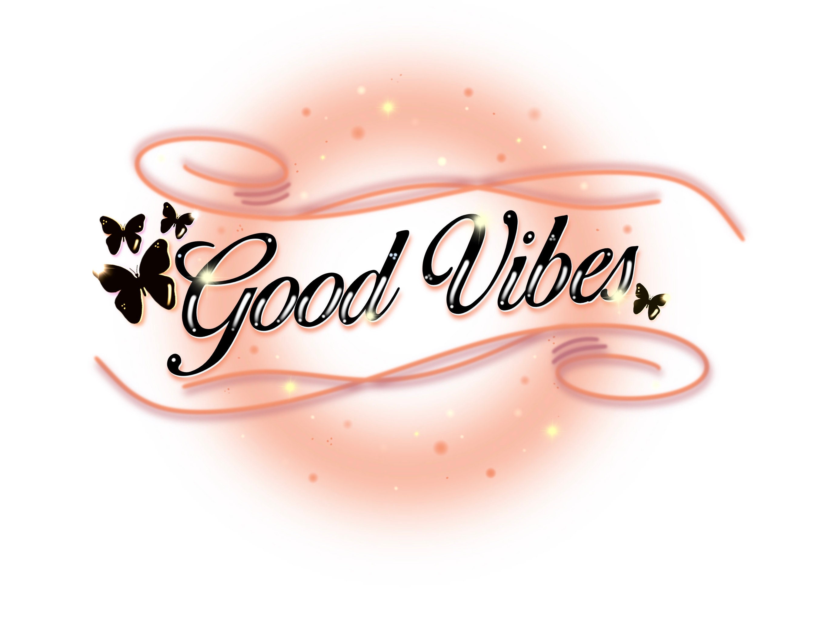 DIGITAL FILE* Good Vibes 90s Butterfly Butterflies Airbrush Orange Jpg ...