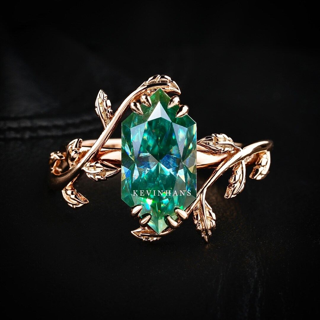 3.5 CT Dutch Marquise Cut Engagement Ring, 14K Rose Gold Hexagon Cut ...