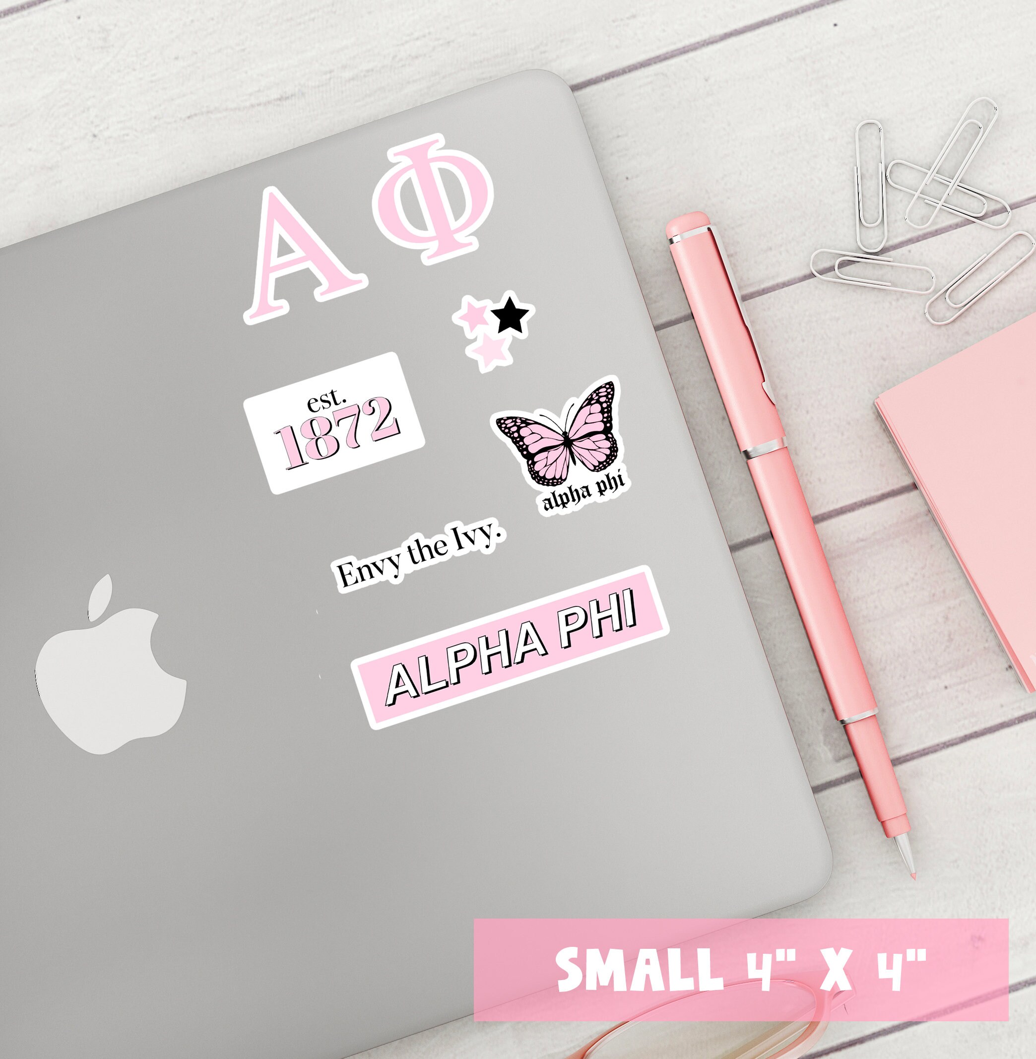 ALPHA PHI Pink Butterfly Sticker Pack Bid Day Sorority Rush - Etsy