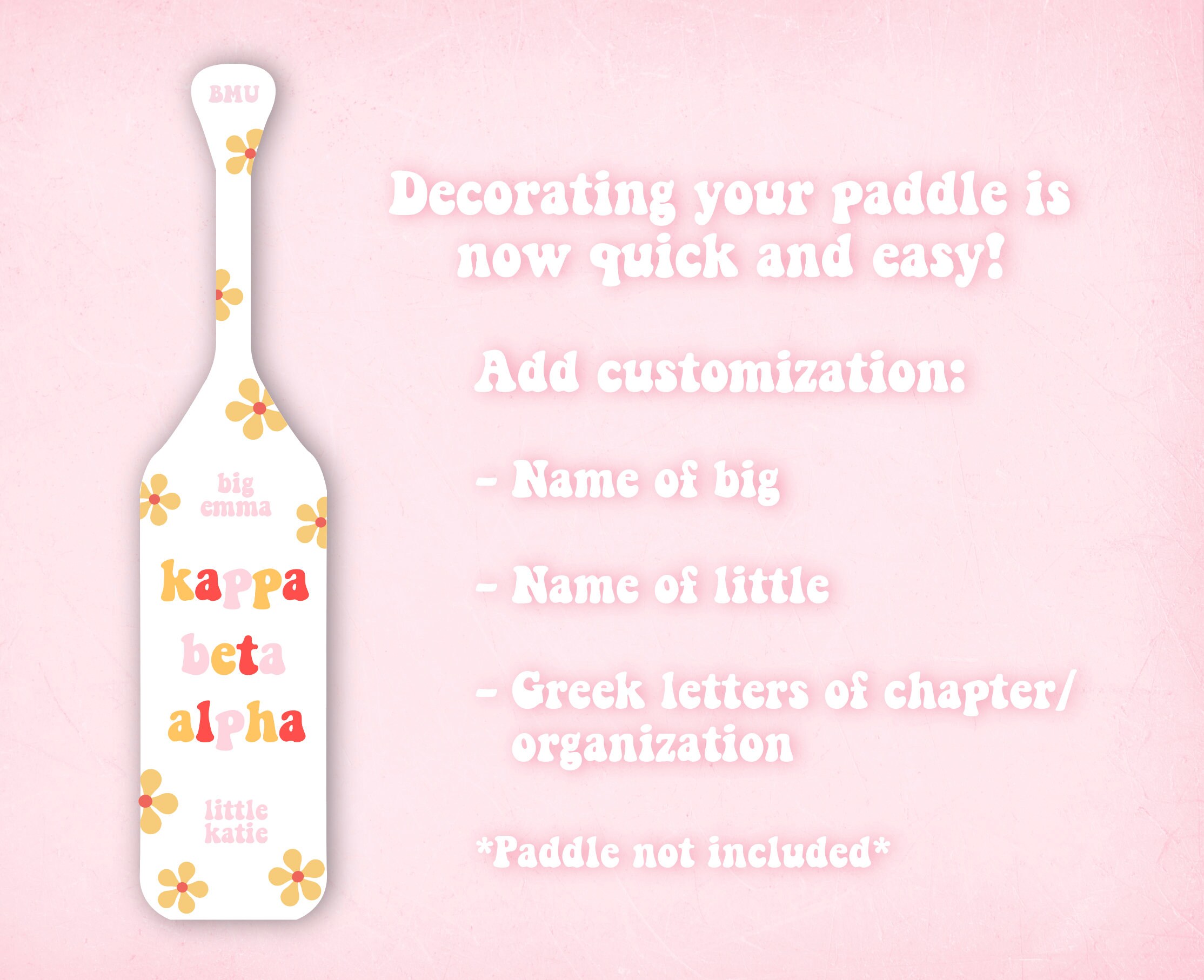 PADDLE STICKERS Customizable for Sorority Big Little Reveal Sorority ...