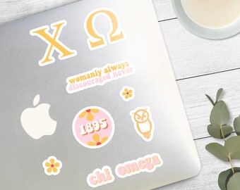 ALPHA CHI OMEGA Retro Sticker Pack in Pink Bid Day 2022 - Etsy