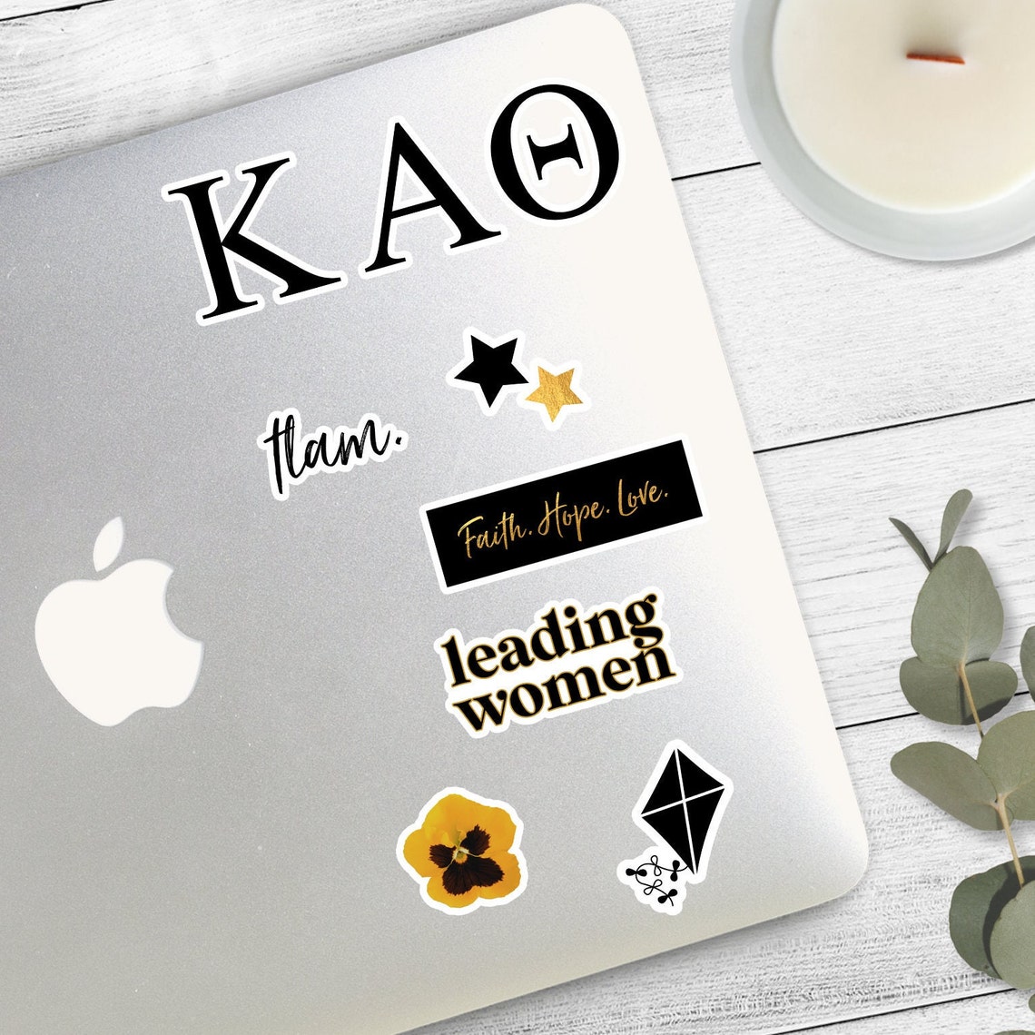KAPPA ALPHA THETA Aesthetic Sticker Sheet in Black and Gold - Etsy