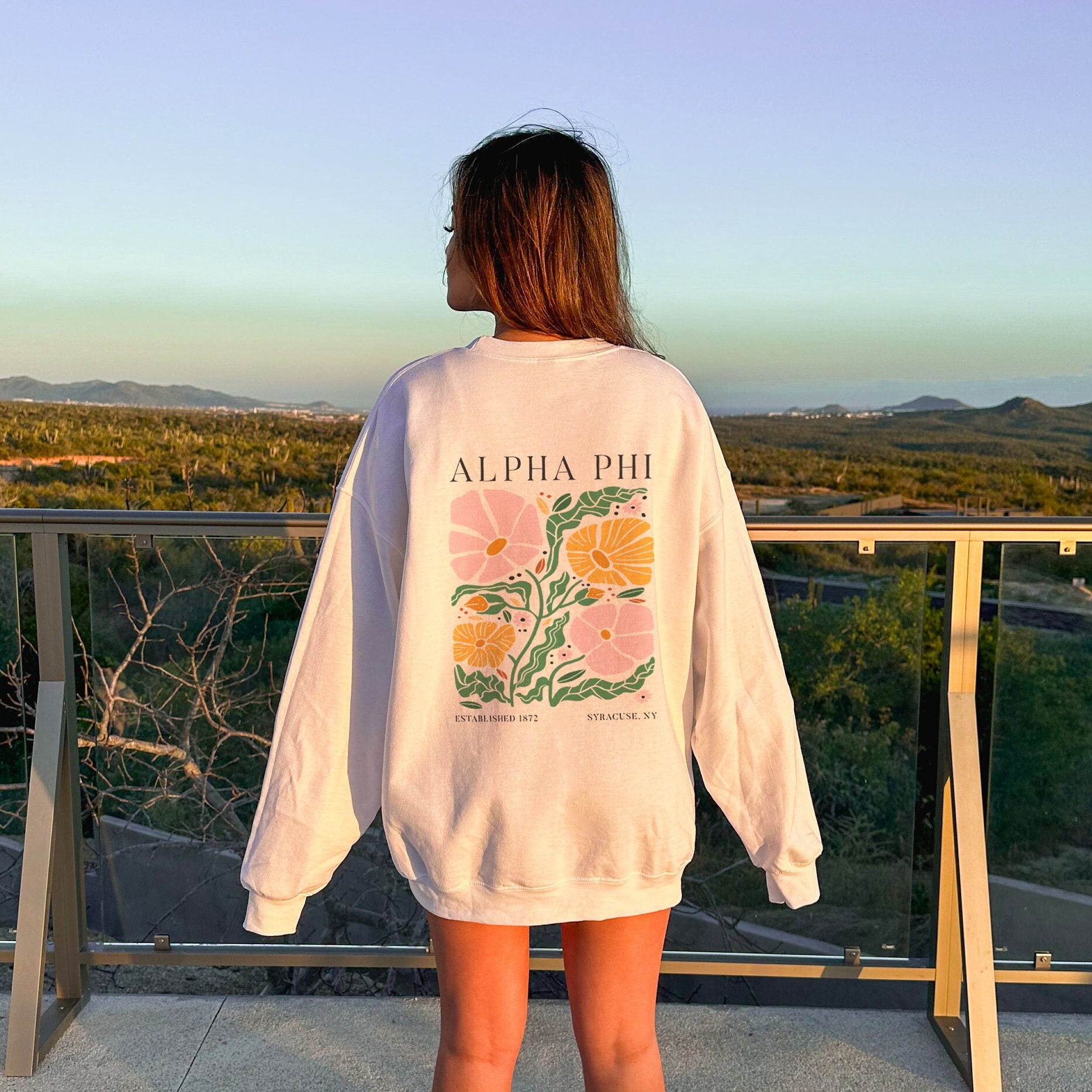 ALPHA PHI Oversized Shirt, APHI Sweatshirt, Sorority Merch, Hoodie, Bid ...